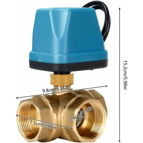 Vanne à bille motorisée à 3 voies AC 220 V - Vanne à bille électrique Vanne à bille électrique ...