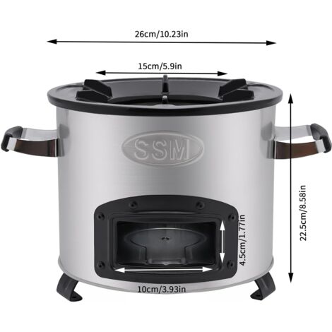 Réchaud BBQ rond Réchaud à charbon de bois pour camping Réchaud BBQ en ...