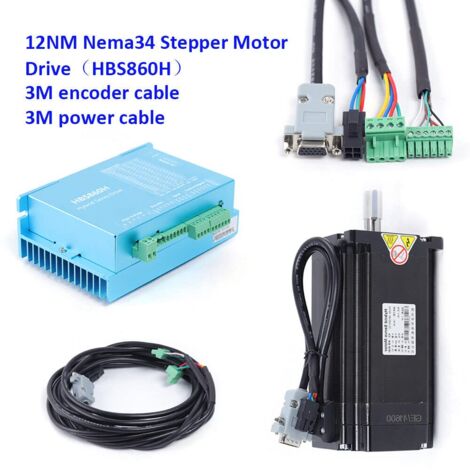 Kit moteur pas a pas boucle fermee Nema 34 anti perte de pas pour CNC ...