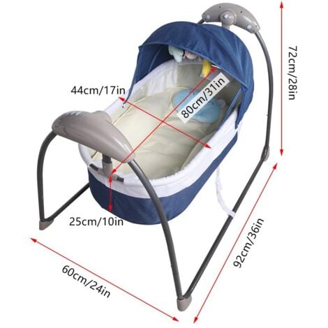 18KG Transat électrique Auto-Swing Musique Lit bébé Lit d'enfant avec ...