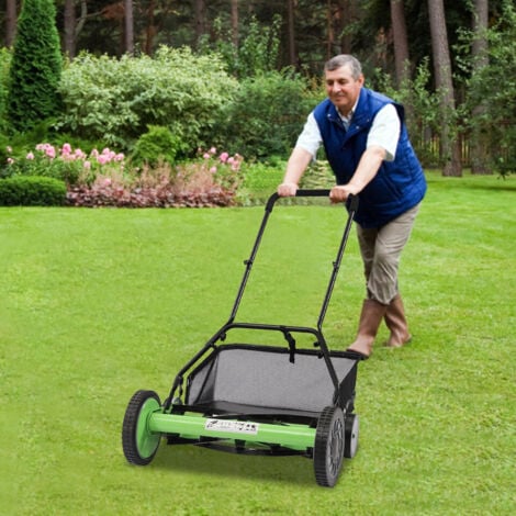 Tondeuse à gazon manuelle Tondeuse à cylindre Hand Push avec bac de ...
