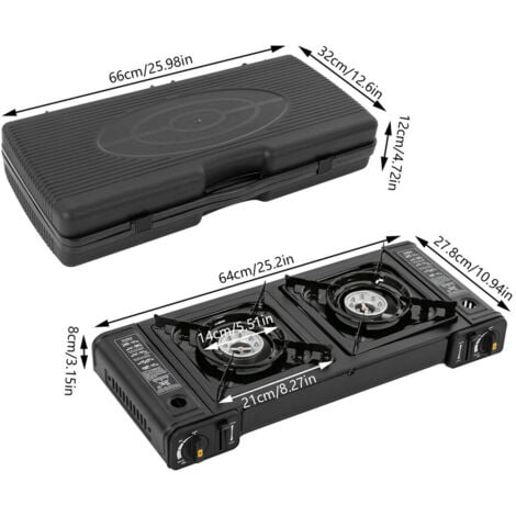 Réchaud de Camping Portable Butane Double Brûleur Butane Réchaud pour ...
