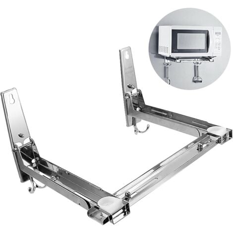 Support mural pour micro-ondes - En acier inoxydable - Avec barres ...