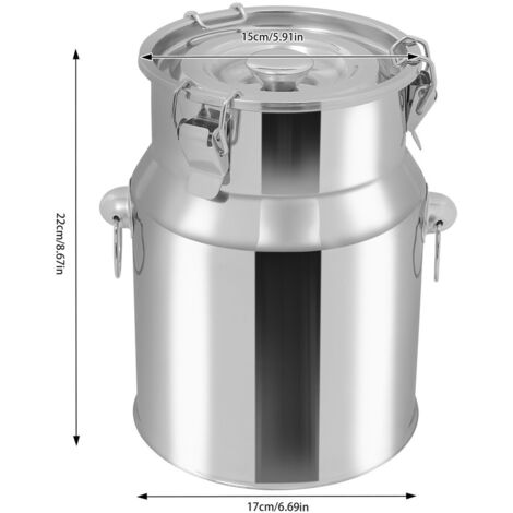 5L Pot à lait Pot à lait en acier inoxydable Seau scellé Pot à lait 1. ...