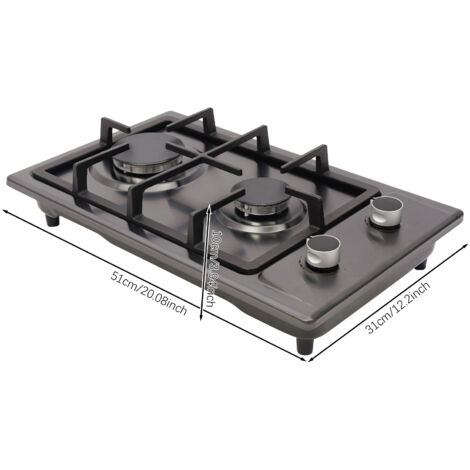 Table de cuisson à gaz, table de cuisson à gaz en acier inoxydable avec ...