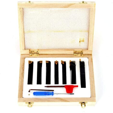 Outils de Tournage 7Pcs Ensemble d'outils de Coupe de Tour à Pointe de ...