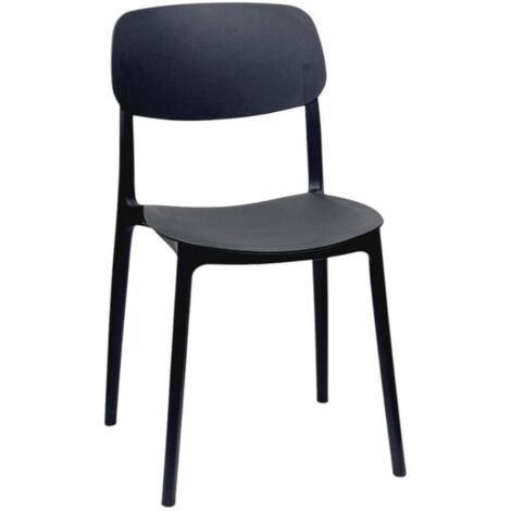 Chaise de restaurant moderne en polypropylène noir Mod. Ortigia