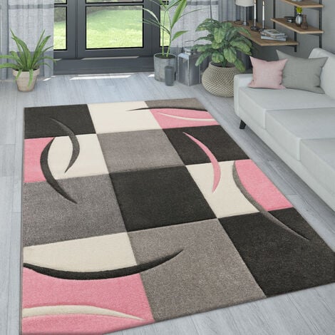 Paco Home Wohnzimmer Teppich In Modernen Pastell Farben, Karo Muster m ...