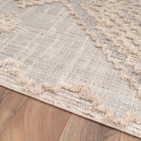 Paco Home Teppich Wohnzimmer Kurzflor Ethno Look Geometrisch 3D Effekt ...