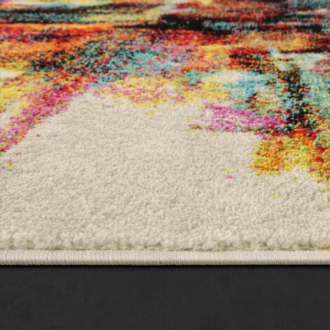 Paco Home Teppich Wohnzimmer Schlafzimmer Kurzflor Modern Gemälde Optik ...