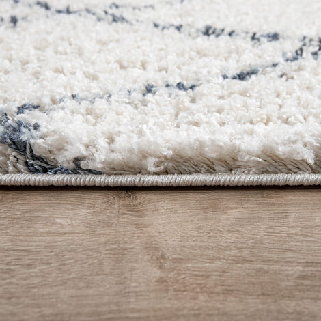 Paco Home Wohnzimmer Teppich Shaggy Hochflor Modern Rautenmuster Karo ...