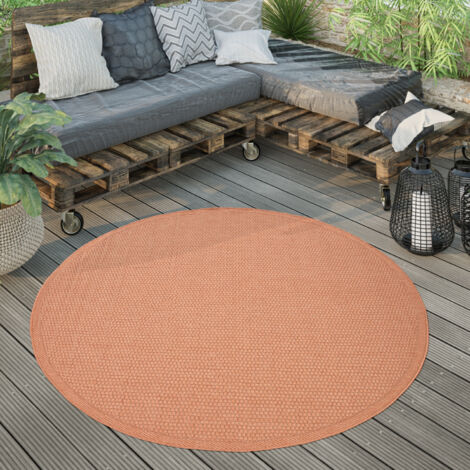 Paco Home Outdoor Teppich rund wetterfest Garten & Terrasse flachgewebt ...