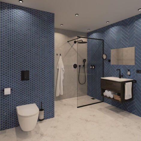 Douchette 3 jets Grohe Rainshower Smartactive 130 anti-calcaire noir ...