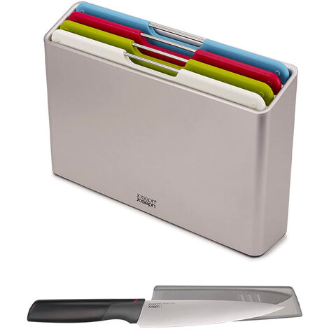 Joseph Joseph Set of 4 Folio™ cutting boards with chef's knife (98995)