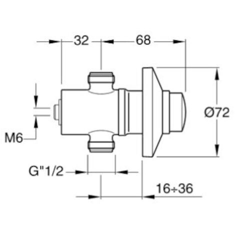 Silfra Urinal concealed flush valve with timer, Chrome (QK110)