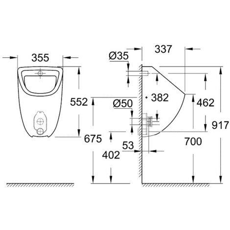 Grohe Bau Ceramic Urinal, alpine white (39438000)