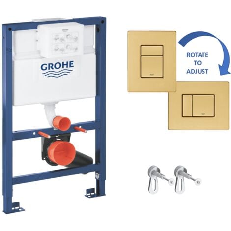 Grohe Toilet Set 0.82m low height Rapid SL Support frame + Brushed cool ...