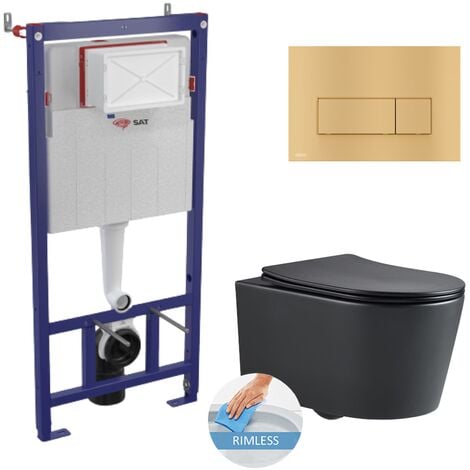 Swiss Aqua Technologies Toilet Frame + Black SAT rimless toilet ...