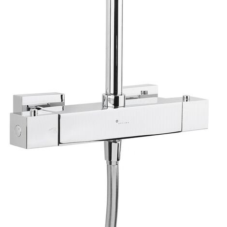 Optima Shower Column with Thermostatic Mixer + Hand Shower, Chrome ...