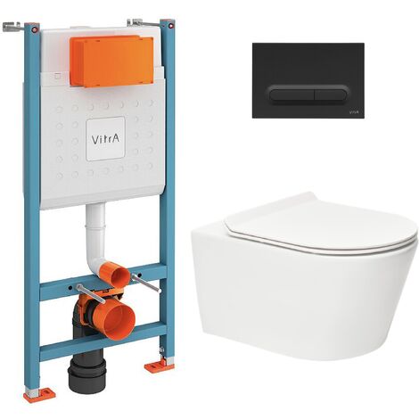Vitra Toilet Pack V-Fix Frame + SAT Rimless Toilet + Soft-Close Seat ...
