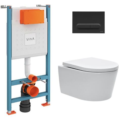 Vitra Toilet Pack V-Fix Frame + SAT Rimless Toilet + Soft-Close Seat ...