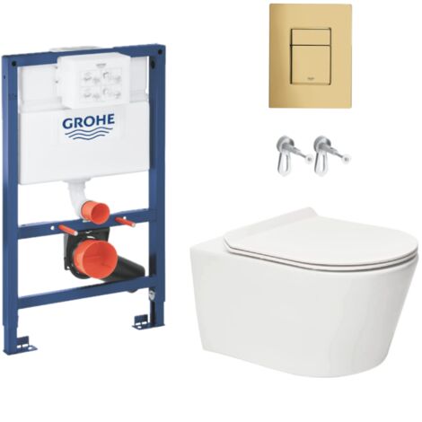 Grohe Toilet Pack Grohe Rapid SL Frame + Brevis Rimless Wall-Hung ...