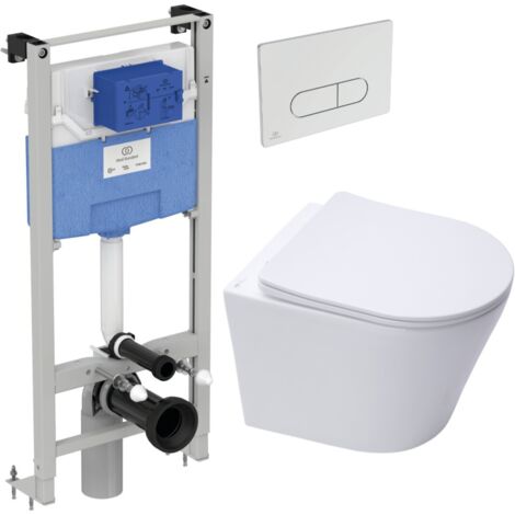 Ideal Standard WC Pack Freestanding Prosys Frame + Rimless SAT Toilet ...