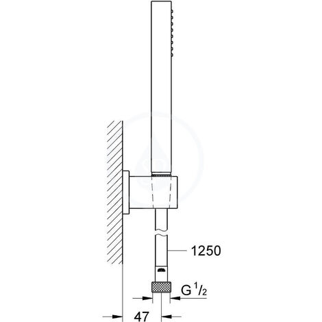 Grohe Euphoria Cube Stick 1 jet hand shower set (27702000)
