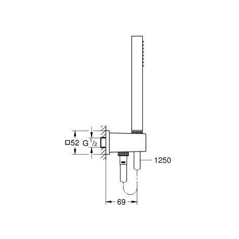 Grohe EUPHORIA CUBE NEW - Hand shower with wall holder set 1 spray ...