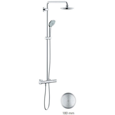 Grohe Euphoria 180 Shower system with thermostat for wall mounting ...