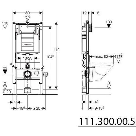 Geberit Set Duofix UP320 Support frame + Sigma01 White flush plate ...