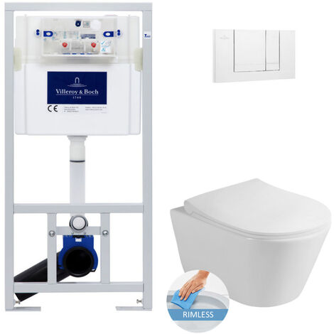 Villeroy & Boch ViConnect Support Frame + Lucco Avva Rimless toilet ...
