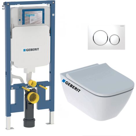 Geberit Duofix Extra-flat Frame + Geberit Smyle Rimless bowl ...