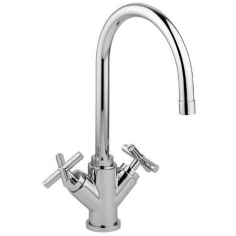 Paffoni Cruz Dual lever kitchen tap with swivel arm, chrome (QTV180)