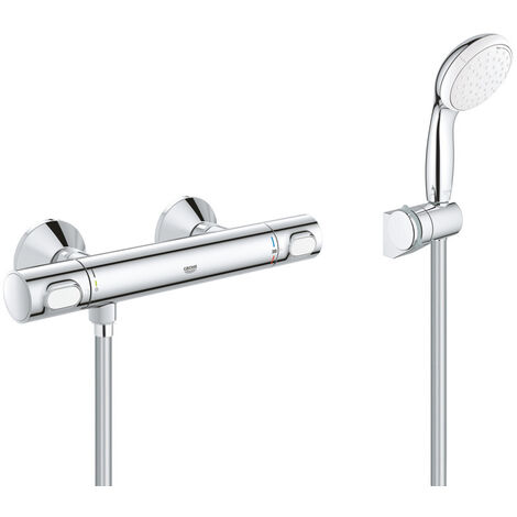 Grohe Precision Flow Thermostatic Shower Mixer Set + Hand shower ...