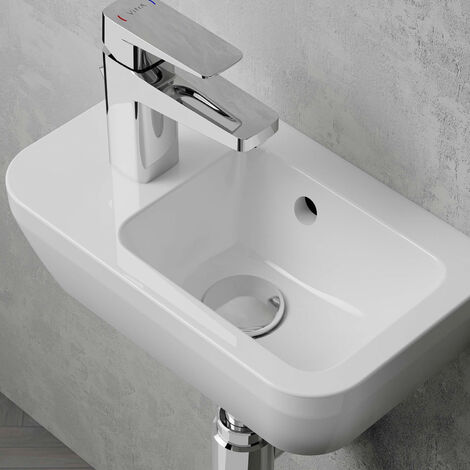 Vitra Set Wash basin 37x22 cm with tap hole on the left + trap (7090 ...