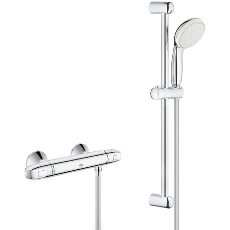 Grohe Grohtherm 1000 Thermostatic shower mixer set + Complete 2 jets ...
