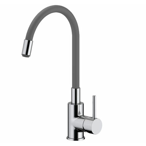 Siko Shape Memory Kitchen Mixer Tap, Flexible Grey silicone spout ...