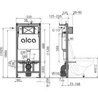 Alca Support Frame for Wall-Hung Toilets + Cistern (AM101/1120)
