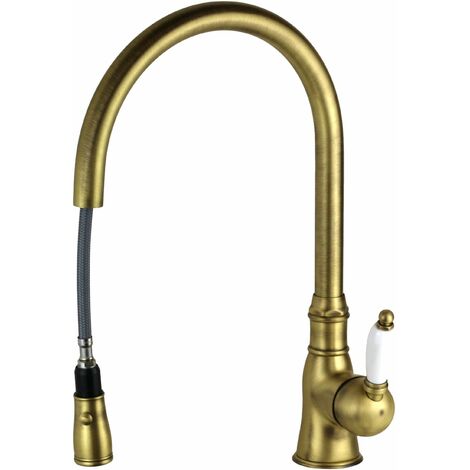 Mitigeur de style classique couleur bronze avec douche extractible ...