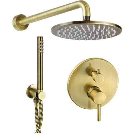 Kit de douche complet de couleur bronze avec pomme de douche de 200 mm ...