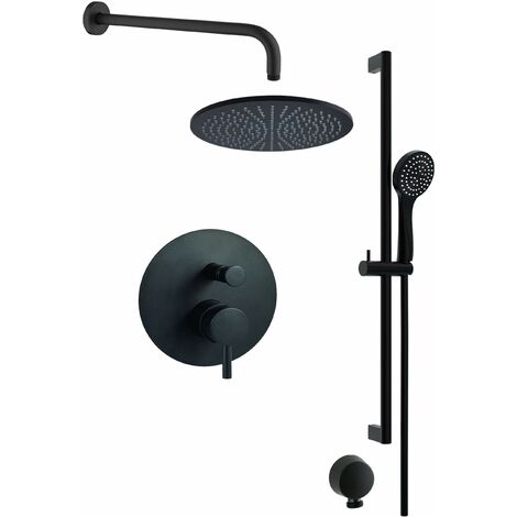 Set de douche en noir mat avec barre coulissante Paffoni - Ercos ...