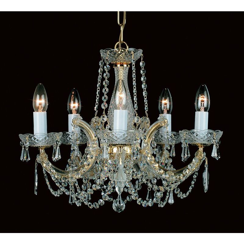 Impex Marie Theresa Lámpara de araña de 5 brazos de 5 luces Maria Therese