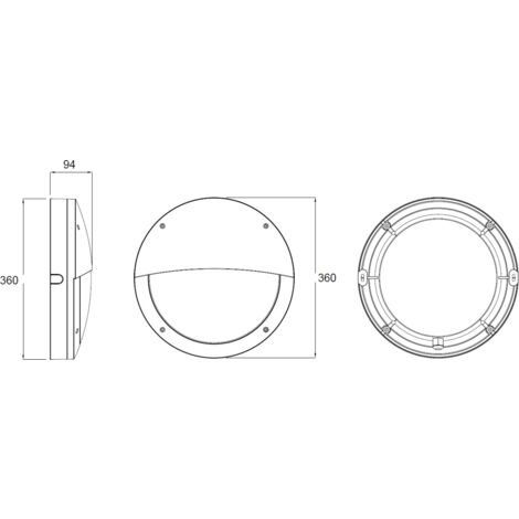 Knightsbridge Mampara LED Eyelid CCT con Sensor de Luz Diurna Gris 230V ...