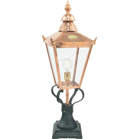 Elstead - 1 linterna de pedestal para exteriores ligera de cobre IP44, E27