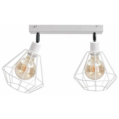 Keter Lighting - 707 Foskal Twin Foco de Techo Blanco, 55cm, 2x E27