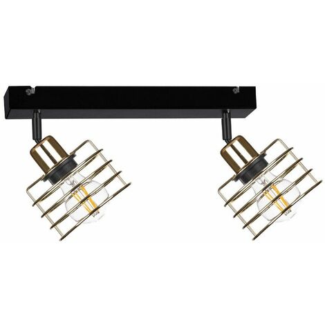 Keter Lighting - 323 Viva Twin Foco de Techo Dorado, 50cm, 2x E27
