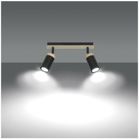 Emibig ELBA Foco de techo Twin negro 2x GU10