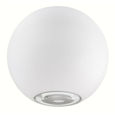 Merano Chandler Aplique 2 Luces Exterior Up Down Aluminio Blanco Arena, Cristal LED 2x5W 560Lm ...