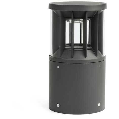 Faro SCREEN - Luz de pedestal LED integrada para exteriores, gris claro ...